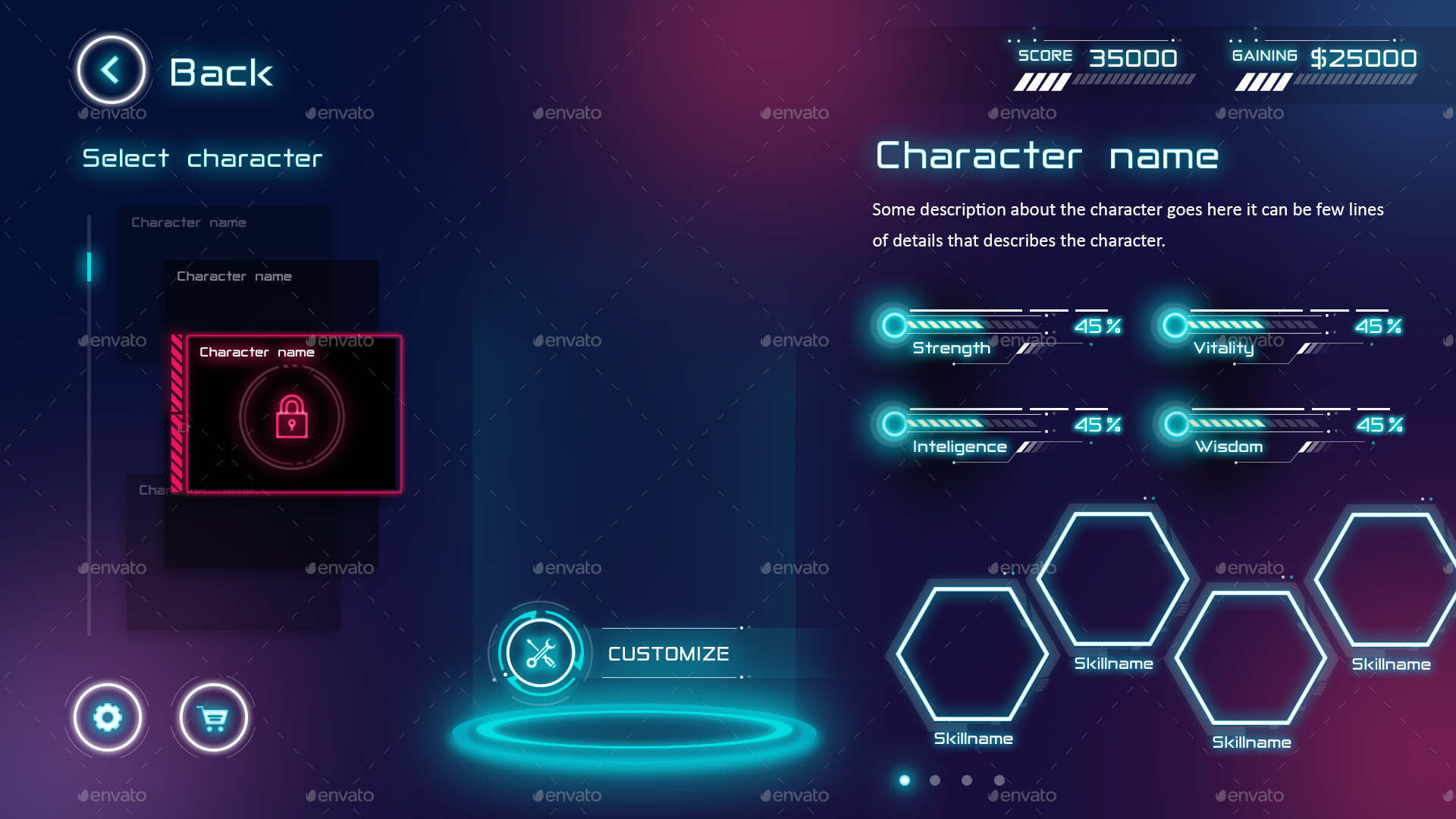 Dot-Z MMORPG Game UI KIT, Game Assets | GraphicRiver